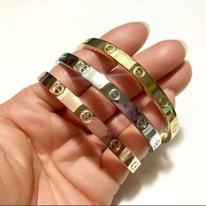 Jewelry | Bundle Set Of Love Screw Head Bangle Bracelet Cuff | Poshmark